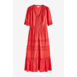 next Sommerkleid Kleid mit Knopfleiste und Spitzenbesatz (1-tlg)