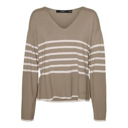 Véro Moda VERO MODA Pullover 'HAPPINESS' Damen Größe S creme / braun
