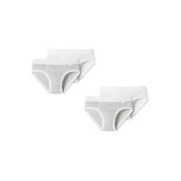 Schiesser Slip 'Basic Sport' Jungen Größe 140 graumeliert / weiß