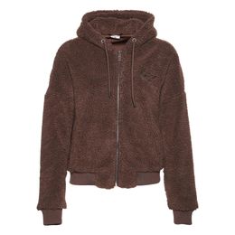 Karl Kani Zip-Up Hoodie 'Signature Teddy' female Brown size M