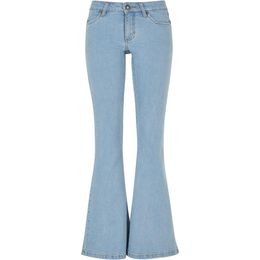 Urban Classics Ladies Organic Low Waist Flared Denim Jeans hellblau in W26L33