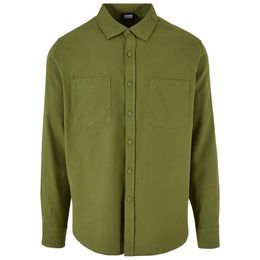 Urban Classics Solid Flanell Shirt Langarmhemd oliv in L