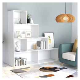 furnicato Bücherregal Bücherregal/Raumteiler Weiß 155x24x160 cm Holzwerkstoff