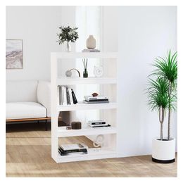 furnicato Bücherregal Raumteiler Weiß 80x30x135