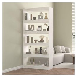 furnicato Bücherregal Bücherregal/Raumteiler Weiß 80x30x167