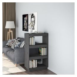 furnicato Bücherregal Bücherregal/Raumteiler Grau 60x35x103 cm Massivholz Kiefer
