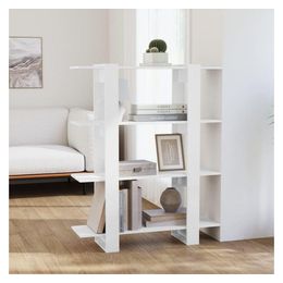 furnicato Bücherregal Bücherregal/Raumteiler Hochglanz-Weiß 100x30x123
