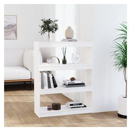 furnicato Bücherregal Raumteiler Weiß 80x30x103