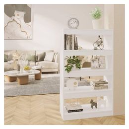 furnicato Bücherregal Bücherregal/Raumteiler Weiß 80x30x135 cm Holzwerkstoff