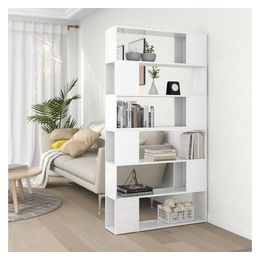furnicato Bücherregal Raumteiler Hochglanz-Weiß 100x24x188 cm