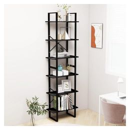 furnicato Bücherregal Lagerregal Schwarz 60x30x210 cm Holzwerkstoff