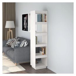 furnicato Bücherregal Bücherregal/Raumteiler Weiß 40x35x167 cm Massivholz Kiefer