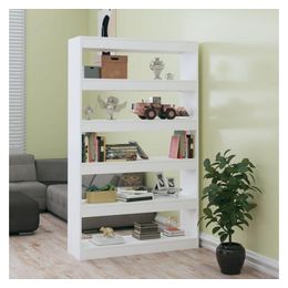 furnicato Bücherregal Bücherregal/Raumteiler Hochglanz-Weiß 100x30x166 cm