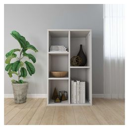 furnicato Bücherregal Bücherregal/Sideboard Hochglanz-Weiß 50x25x80 cm Holzwerkstoff