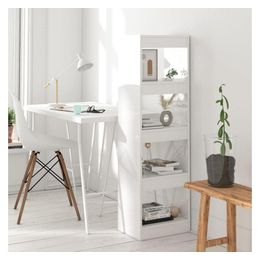furnicato Bücherregal Bücherregal/Raumteiler Hochglanz-Weiß 40x30x135 cm