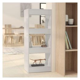 furnicato Bücherregal Bücherregal/Raumteiler Hochglanz-Weiß 40x30x103cm Holzwerkstoff