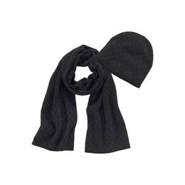 Calvin Klein Strickmütze GS MONOGRAM SCARF+BEANIE (2-St) mit Allover-Monogramm, schwarz