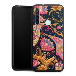 DeinDesign Handyhülle Muster Ornamente Mandala Floral Autumn 1, Xiaomi Redmi Note 8 (2021) Silikon Hülle Premium Case Smartphone Cover, schwarz