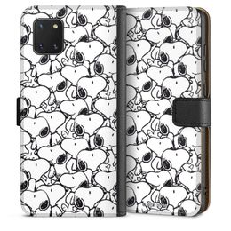 DeinDesign Handyhülle Snoopy Muster Peanuts Snoopy Pattern Black And White, Samsung Galaxy Note 10 lite Hülle Handy Flip Case Wallet Cover, schwarz