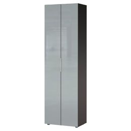 OTTO Garderobenschrank GENOVA, B 59 x H 197 cm, Graphitfarben, Silbergrau 2 Türen mit Glasfront