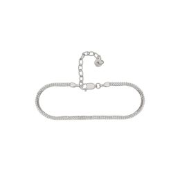 CAI CAÏ Fußkette 925/- Sterling Silber rhodiniert Venezianer Kette zweireihig, weiß