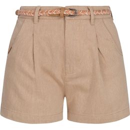 Ragwear Chinoshorts Sorenn Intl. kurze Hose mit hochwertigem Flechtgürtel, beige|braun