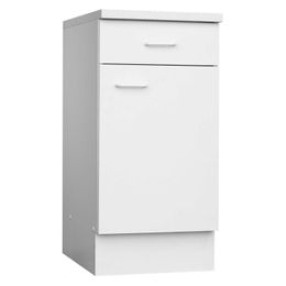 OTTO Unterschrank TOP, Weiß, 1 Tür und 1 Schublade, Breite 40 cm Höhe 85 cm, Türanschlag ist beidseitig montierbar