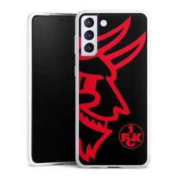DeinDesign Handyhülle Offizielles Lizenzprodukt 1.FCK Dauerkarte, Samsung Galaxy S21+ 5G Silikon Hülle Bumper Case Handy Schutzhülle, weiß