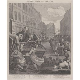 OTTO Kunstdruck Second Stage of Cruelty: Coachman Beating a Fallen Horse Hogarth Hass, (1 St)