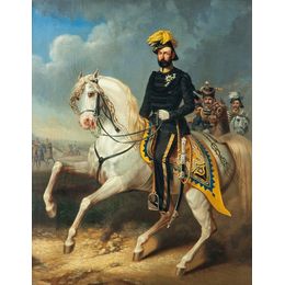 OTTO Kunstdruck Karl XV, King of Sweden and Norway 1860-1872 Pferd Reiter Kiörboe B A3, (1 St)
