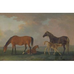 OTTO Kunstdruck Mares and Foals, facing left Sawrey Gilpin Pferde Fohlen Stuten Tiere, (1 St)