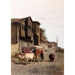 OTTO Kunstdruck The Kocu Cart Achille Befani Formis Wagen Rinder Kühe Tier Karren B A3, (1 St)