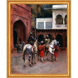 OTTO Kunstdruck Indian Prince, Palace of Agra Edwin Lord Weeks Pferde Hof Tor B A3 001, (1 St)