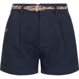 Ragwear Chinoshorts Sorenn Intl. kurze Hose mit hochwertigem Flechtgürtel, blau