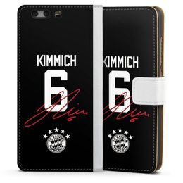 DeinDesign Handyhülle FC Bayern München FCB Kimmich Kimmich 6, Huawei P10 Hülle Handy Flip Case Wallet Cover Handytasche Leder, weiß
