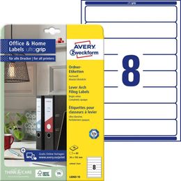 Avery Zweckform Etikett Avery-Zweckform Ordner-Etiketten L6060-10 34 x 192 mm Papier Weiß Perm