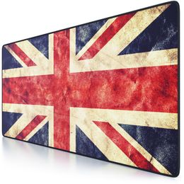 CSL Gaming Mauspad XXL Speed Mousepad 900 x 400 x 3 mm, große Tischunterlage, rutschfest, abwaschbar, Geschwindigkeit & Präzision, Vintage Flagge
