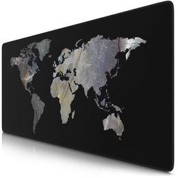 CSL Gaming Mauspad XXL Speed Mousepad 900 x 400 x 3 mm, große Tischunterlage, rutschfest, abwaschbar, Geschwindigkeit & Präzision, Marmor schwarz