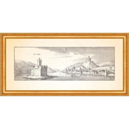 OTTO Kunstdruck Die Pfalz mit Caub Kaub Rhein Gutenfels Pfalzgrafenstein Merian 0633 G, (1 St)