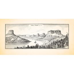 OTTO Kunstdruck Festung Königstein West Festungsmauer Königsteiner Riesenfass Merian 0, (1 St)