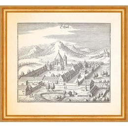OTTO Kunstdruck Ethal Kloster Ettal Benediktinerabtei Klosterkirche Merian 0335 Gerahm, (1 St)