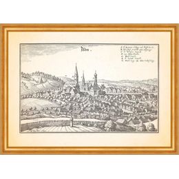 OTTO Kunstdruck Isen Markt Pfarrkirche St. Zeno Burgrain Kupferstich Merian 0342 Gerah, (1 St)