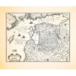 OTTO Kunstdruck Livonia vulgo Livland Karte Estland Lettland Baltikum Kupferstich Meri, (1 St)