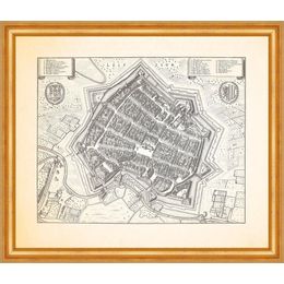 OTTO Kunstdruck Grundriss Pleißenburg historisches Bauwerk 1897 Kupferstich Merian 019, (1 St)