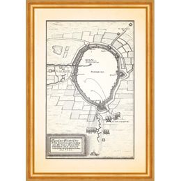 OTTO Kunstdruck Grundriss der Stadt Paderborn Quelle Fluß Pader Kupferstich Merian 028, (1 St)