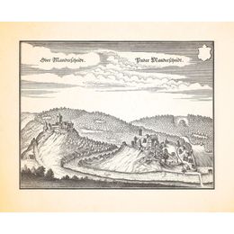 OTTO Kunstdruck Manderscheidt Südeifel Lieser Kyll Oberburg Niederburg Kupferstich Mer, (1 St)