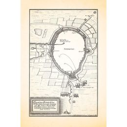 OTTO Kunstdruck Grundriss der Stadt Paderborn Quelle Fluß Pader Kupferstich Merian 028, (1 St)