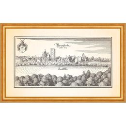 OTTO Kunstdruck Brunsroda Adelsitz Brunsrode Lehre Dorfkirche Kupferstich Merian 0365, (1 St)