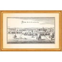 OTTO Kunstdruck Brom an der Ohr und Dremling Burg Brome an Ohre Kupferstich Merian 036, (1 St)