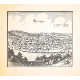 OTTO Kunstdruck Hardegsen Amtshaus Pfarrkirche Rathaus Ziegelhütte Kupferstich Merian, (1 St)